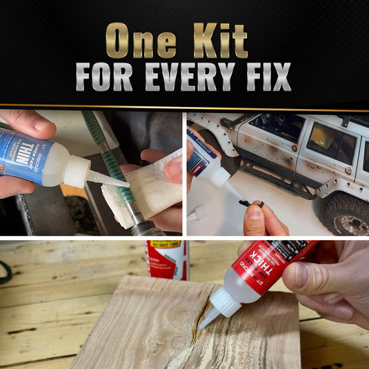 Knot Filler System (Black • Brown CA Glue • 6 oz Accelerator) – Starbond