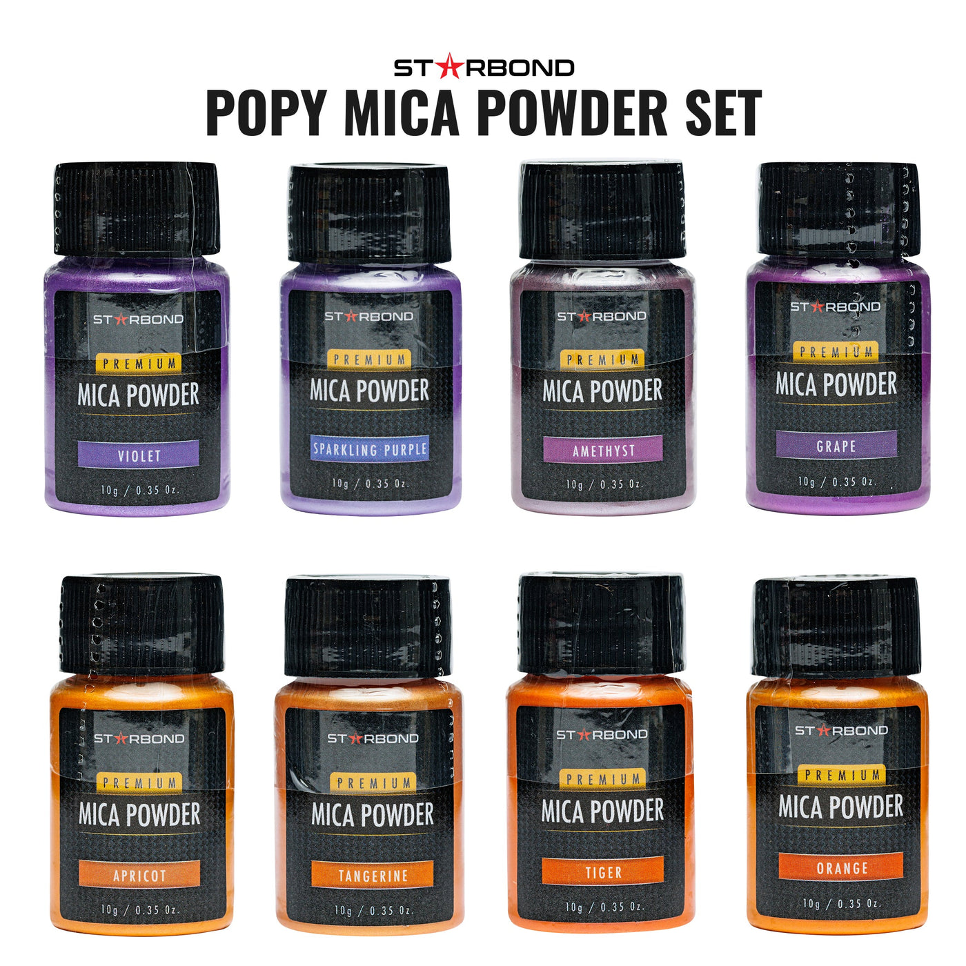 Starbond® 24-Color Natural Mica Powders | Luminous POPY Shades